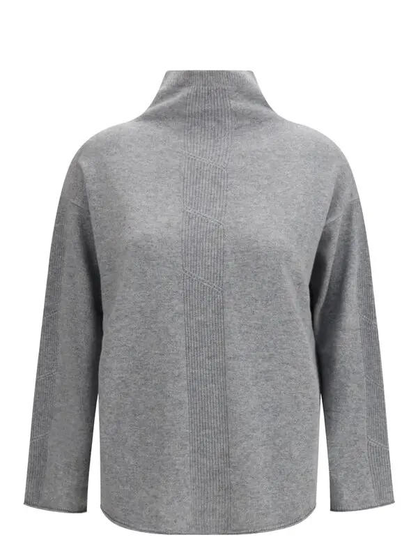 Max Mara High-neck Ribbed Sweater - Gray