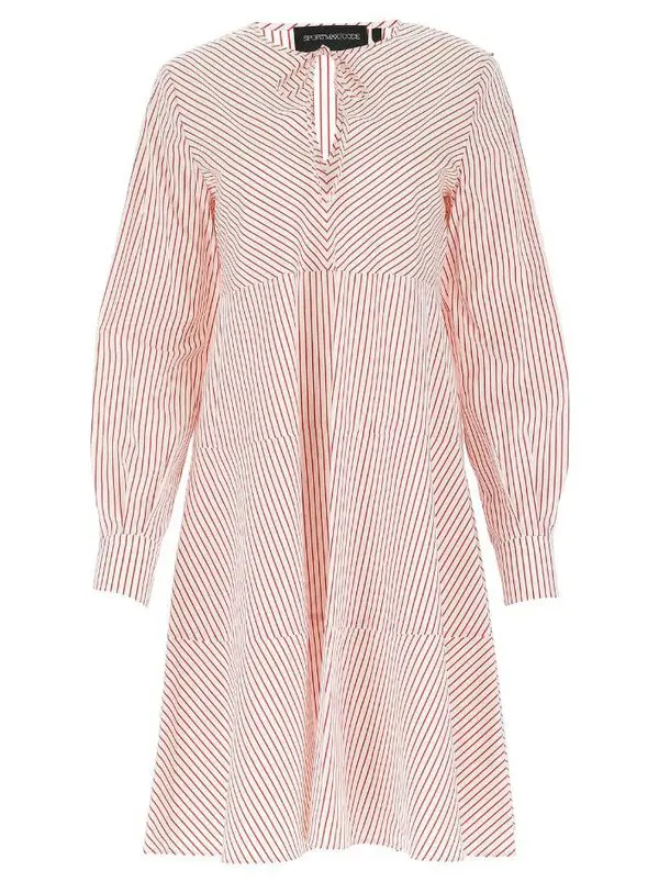 Sportmax Abbono Striped Round-necked Dress - Pink