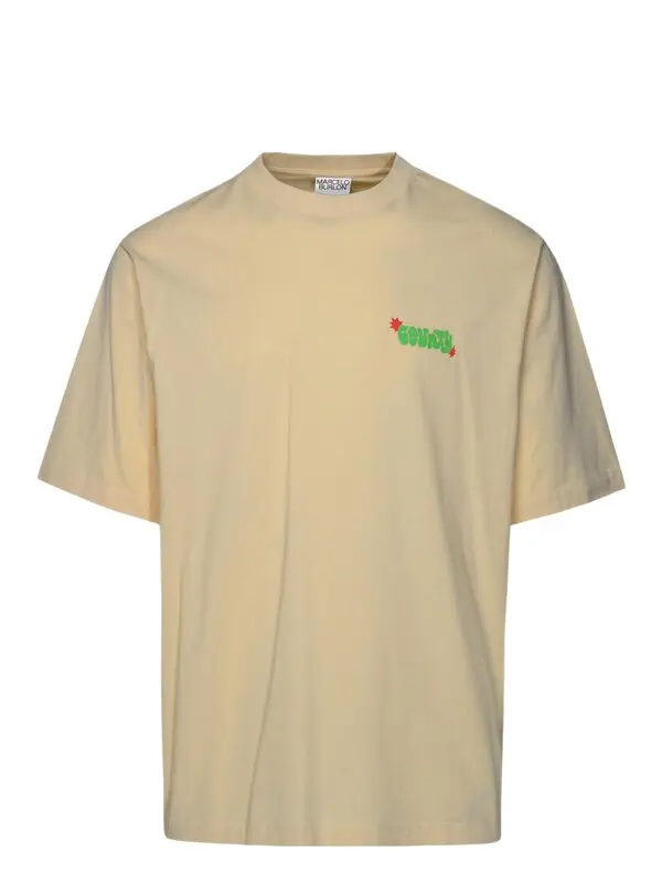 MARCELO BURLON COUNTY OF MILAN County Printed Crewneck T-shirt - Nude
