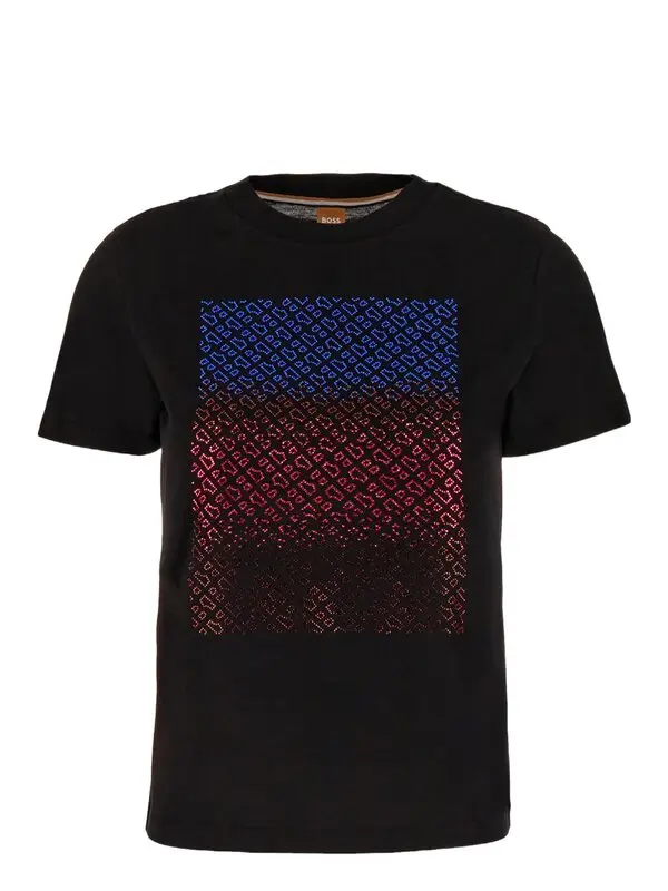 Hugo Boss Logo Embellished Crewneck T-shirt - Black