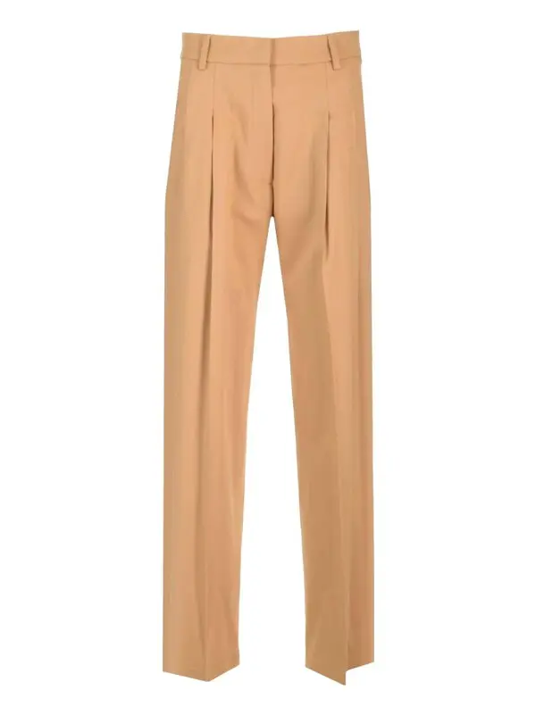 FORTE_FORTE Pleated Twill Trousers - Beige