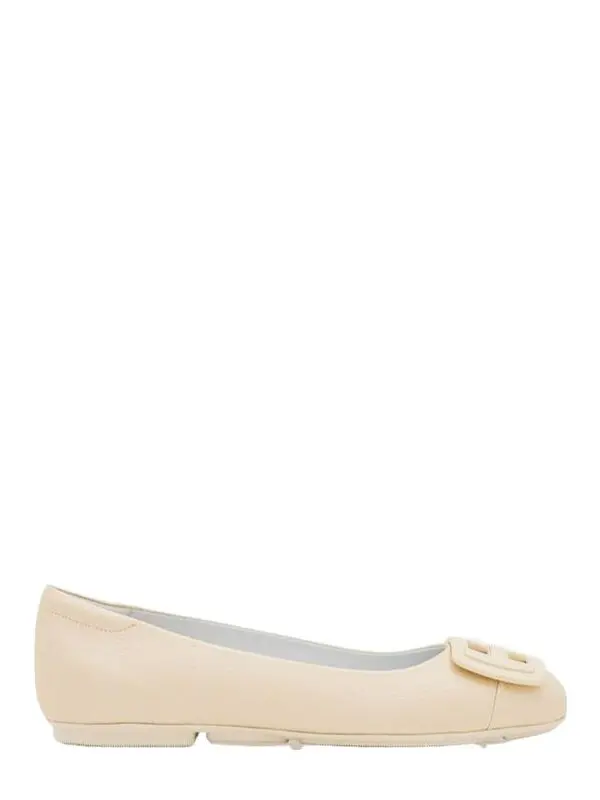 Hogan Logo Plaque Ballerina Flats - Nude