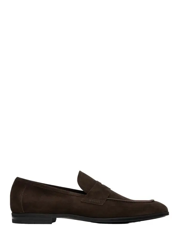 TOM FORD Suede Sean Twisted Band Loafers - Black