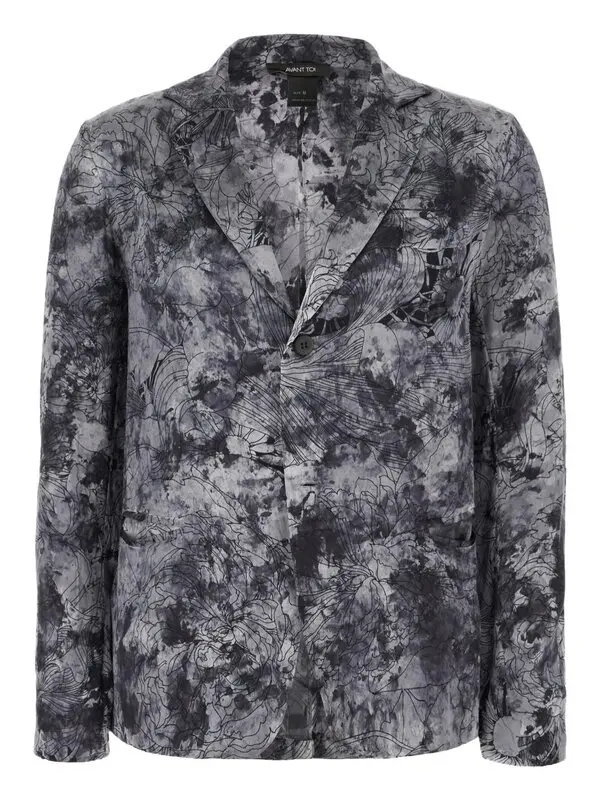 Avant Toi Floral-print Shirt - Gray