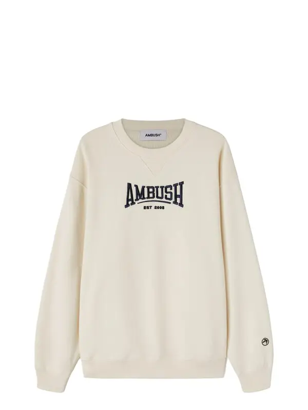 AMBUSH Logo Embroidered Crewneck Sweatshirt - White