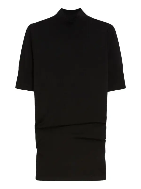 Sportmax Short Sleeve Wool Sweater With High Neck - Black