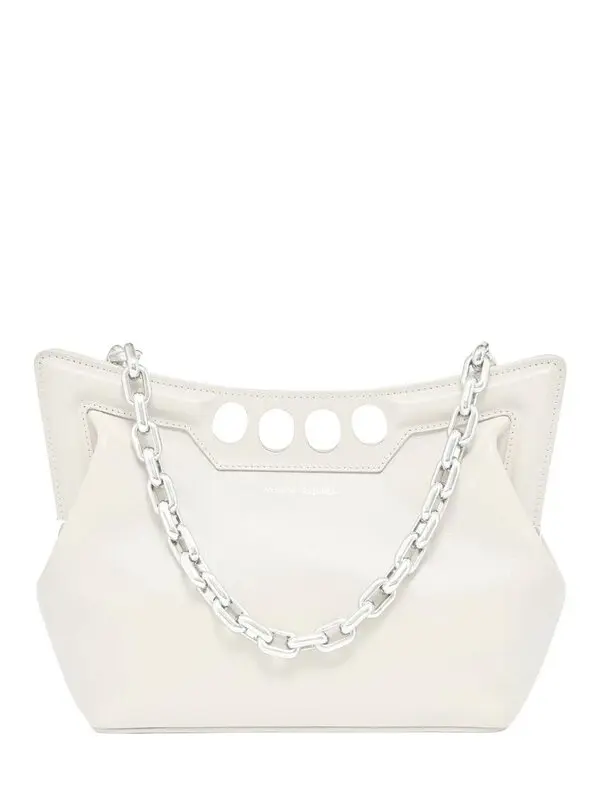 Alexander McQueen The Peak Curved Small Shoulder Bag - White