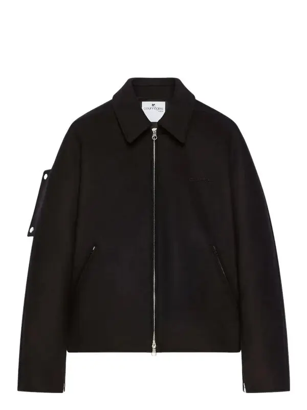 COURREGES Embroidered Bomber Jacket - Black