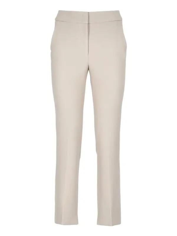 Peserico High Waist Trousers With Pressed Crease And Side Pockets - Nude