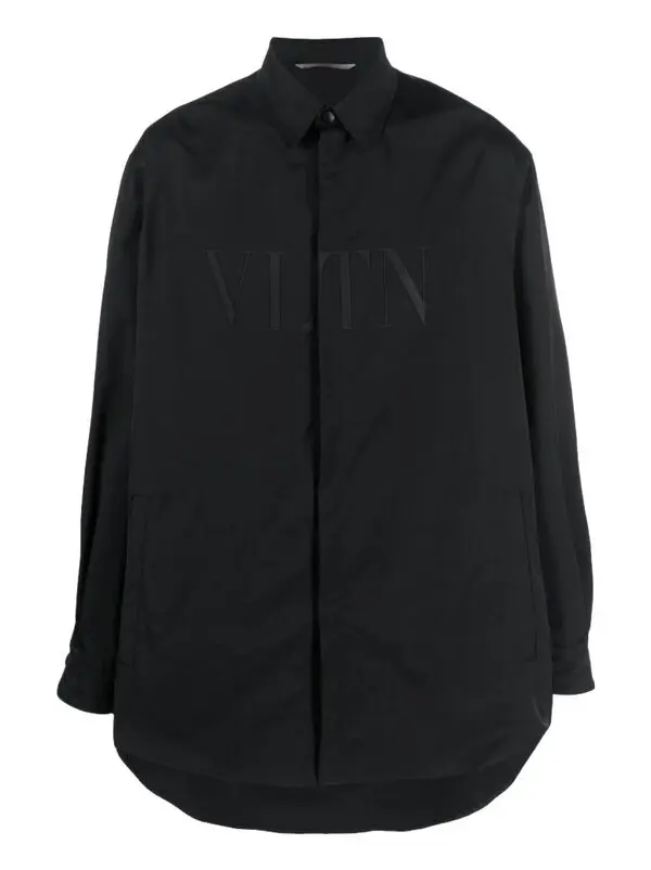 Valentino Garavani Vltn Logo Buttoned Long Sleeve Jacket - Black
