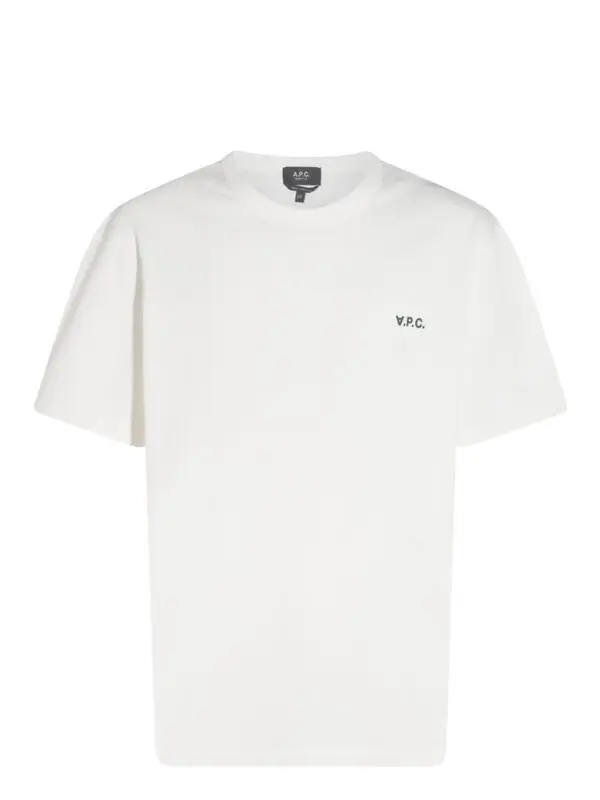 A.p.c. Flocked Logo Crewneck T-shirt - Blanc/vert