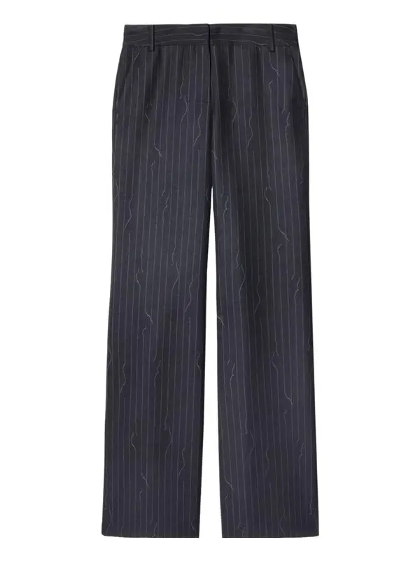 Off-White Stripe Detailed Flared Trousers - Black