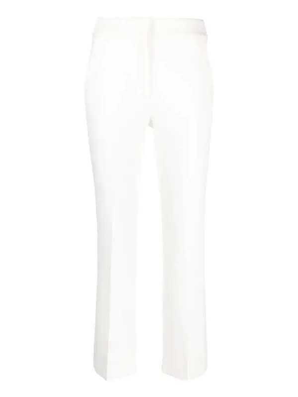 Peserico High Waist Trousers With Pressed Crease - Gray/white