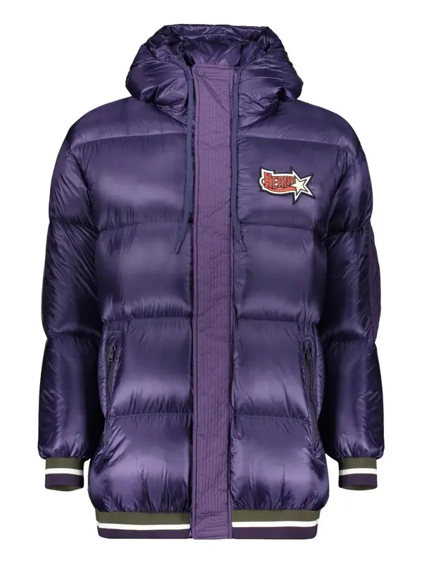 Herno Hooded Down Jacket With Logo Detail - Purple
