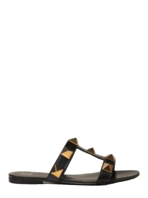 Valentino Garavani Roman Stud Flat Sandals - Black