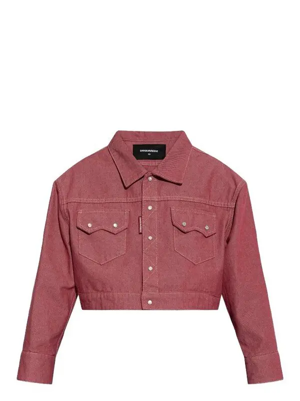 Dsquared2 Cropped Denim Jacket - Red