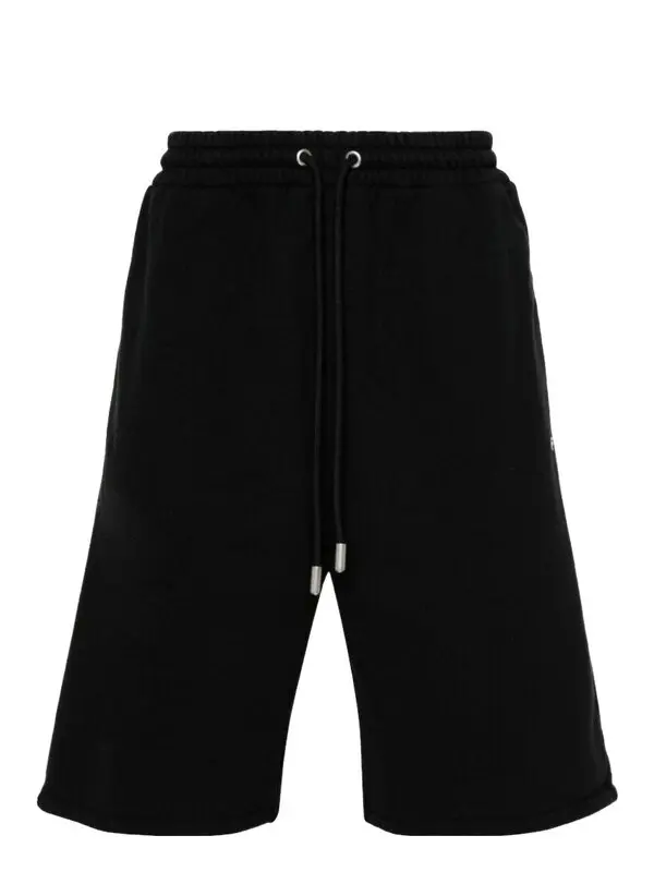 Off-White Logo Embroidered Drawstring Shorts - Black