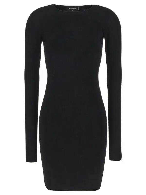 Dsquared2 Open-back Knit Bodycon Dress - Black