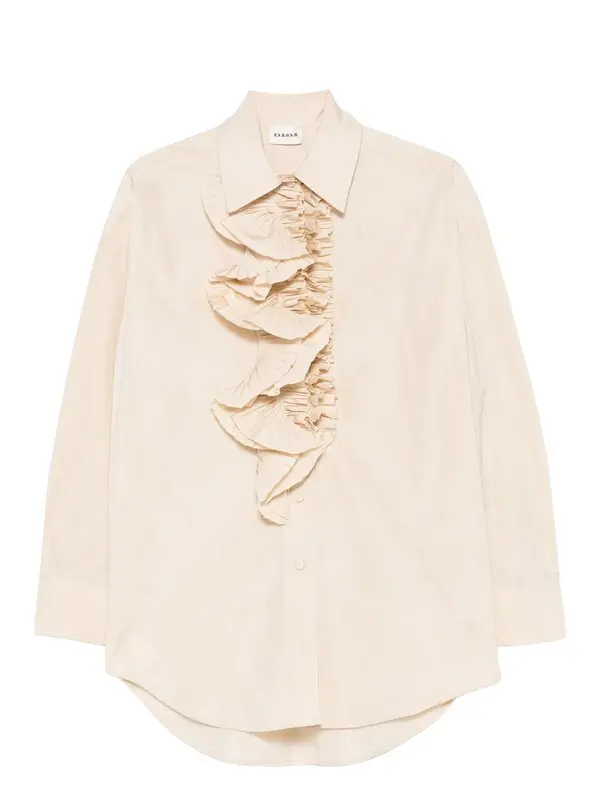 P.a.r.o.s.h Ruffle Detail Shirt - Beige