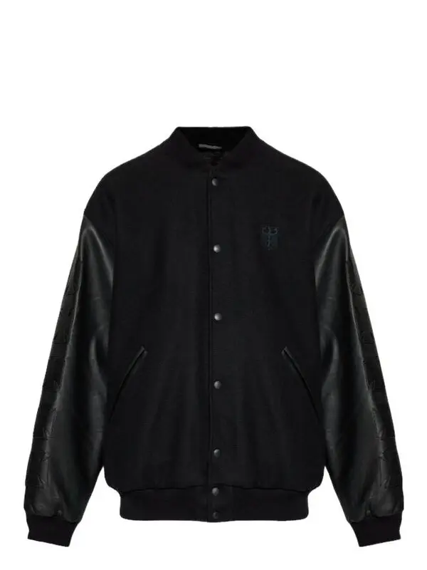 Vetements Logo Embroidered Bomber Jacket - Black