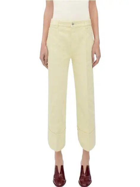 Bottega Veneta Curved Shape Denim Trousers - Green