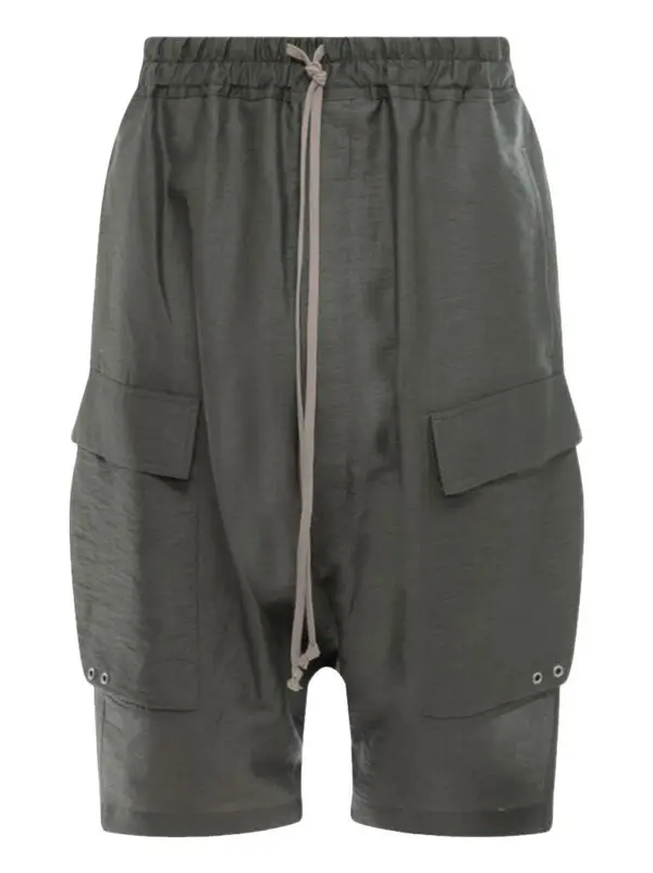 Rick Owens Cargo Pod Drop-crotch Shorts - Black