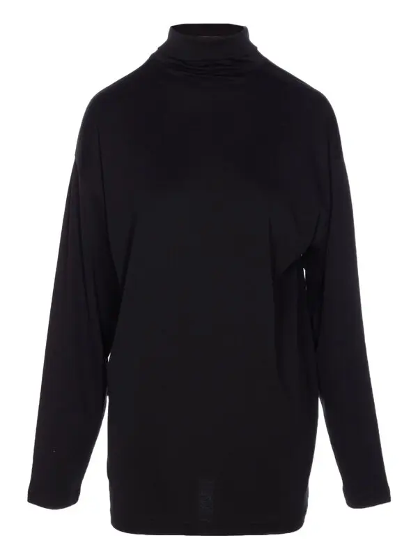 LEMAIRE Mock-neck Long-sleeved T-shirt - Black