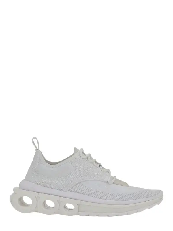 FERRAGAMO Gancini Plaque Lace-up Sneakers - Gray