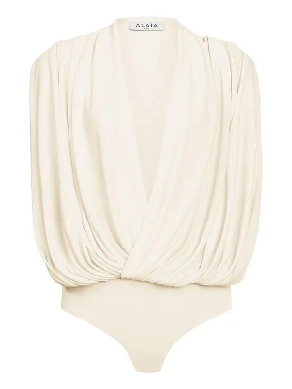 Alaïa V-neck Hooded Jacket - White