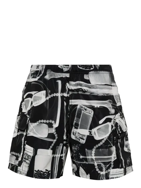 Off-White X-ray All-over Printed Swim Shorts - Black