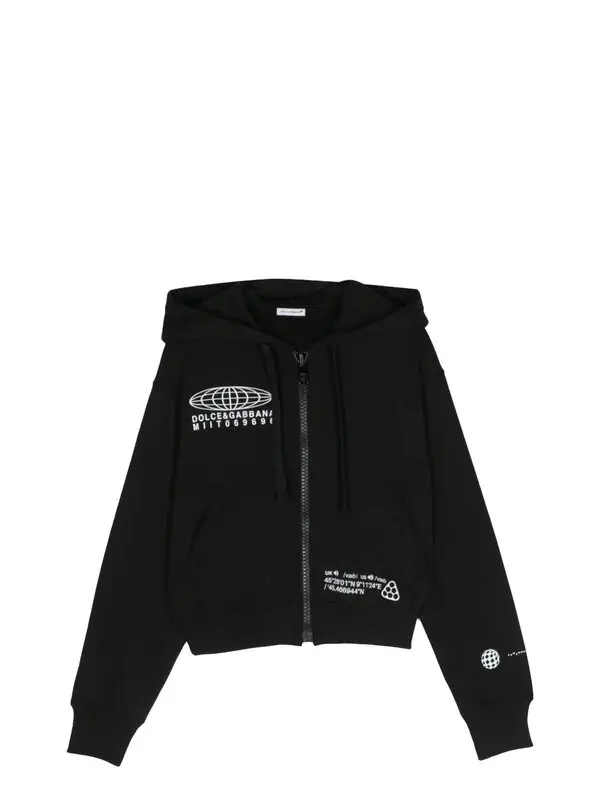 Dolce & Gabbana Printed Cotton Hoodie - Black