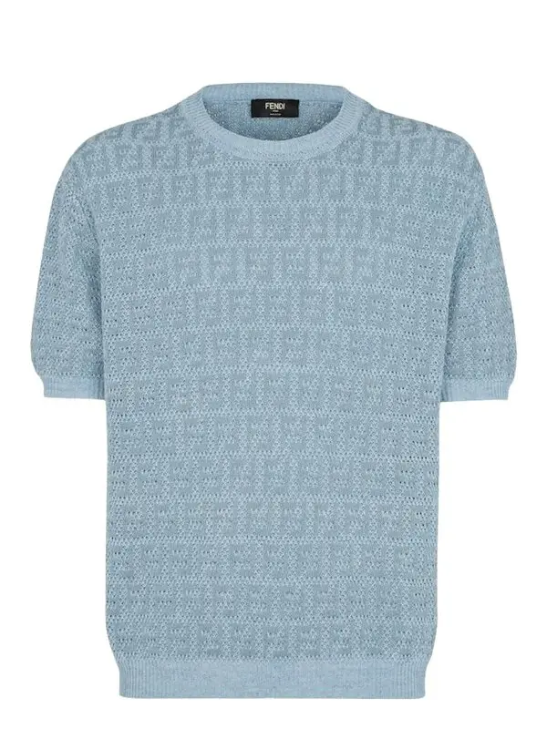 Fendi All-over Ff Motif Crewneck Jumper - Blue