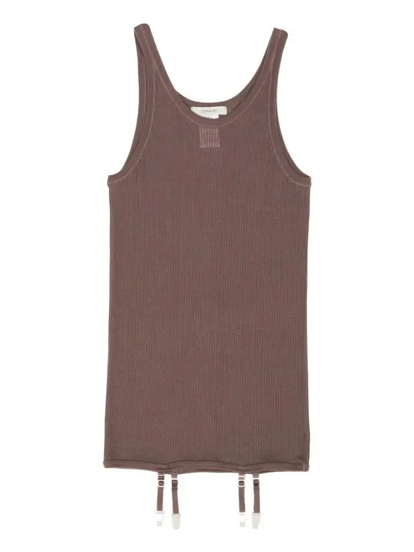 LEMAIRE Ribbed Knit Tank Top - Brown