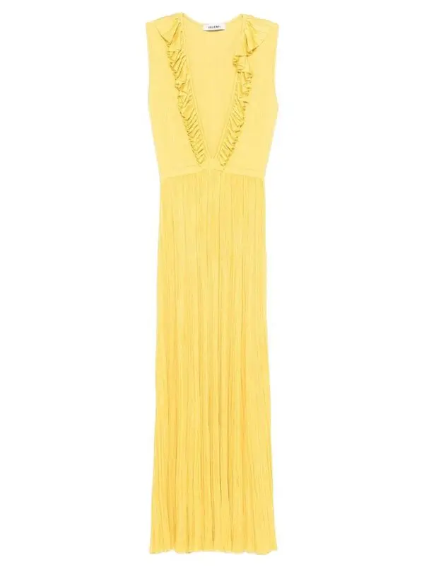 ANTONINO VALENTI Sicilia Maxi Dress With Ruffled V-neck - Yellow