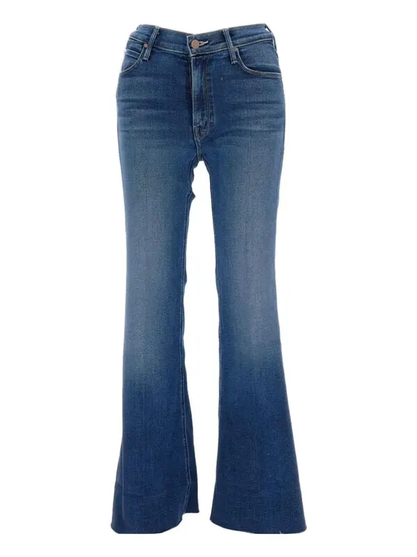 MOTHER Lil Doozy Fray Flared Jeans - Blue