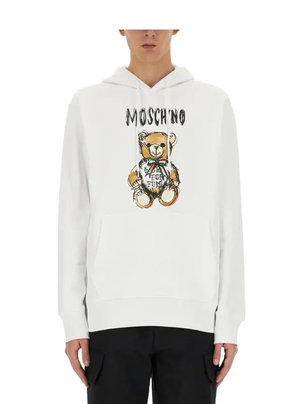 Moschino Teddy Bear Graphic Hoodie - White