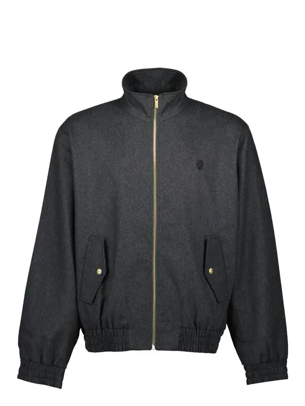 Drole De Monsieur High Neck Zipped Jacket - Grey