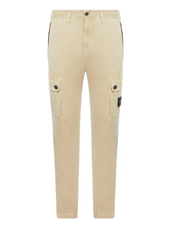 Stone Island Logo Patch Slim Cargo Pants - Nude