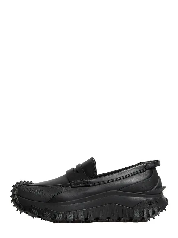 Moncler Trailgrip Leather Loafers - Black