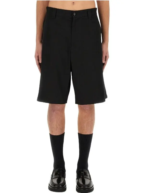 Moschino Wide-leg Shorts With Logo Detail - Black