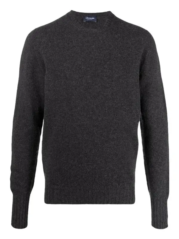 DRUMOHR Round Neck Wool Jumper - Black