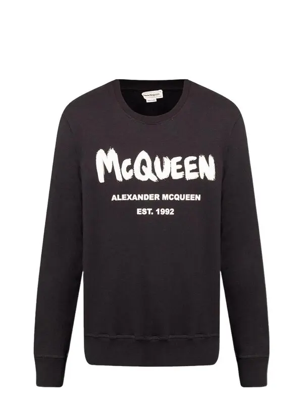 Alexander McQueen Graphic-print Crewneck Sweatshirt - Black