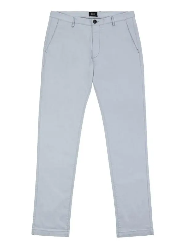 Hugo Boss Straight Casual Pants With Button Detailing - Blue