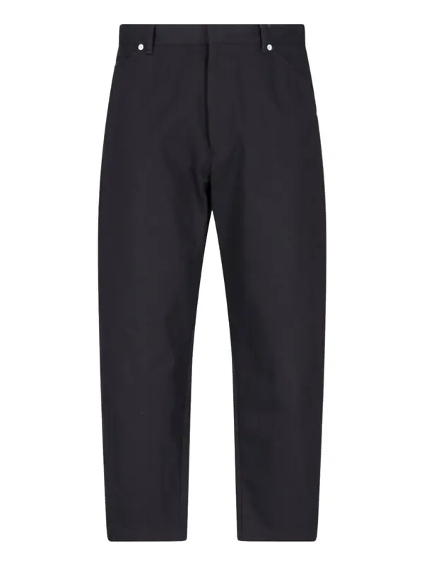 Prada Triangle-logo Tapered-leg Jeans - Black