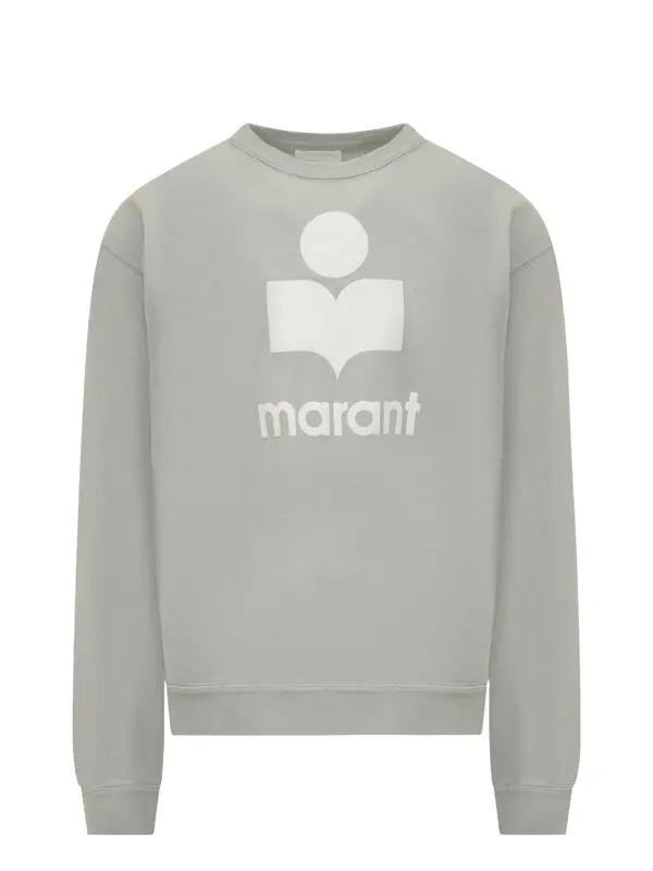 Isabel Marant Étoile Mike Flocked-logo Sweatshirt - Gray