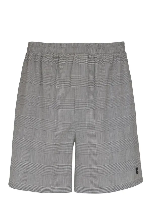 Balmain Prince Of Wales Satin Relaxed Shorts - Black