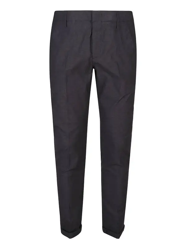 DONDUP Cuffed Cotton Pants - Black
