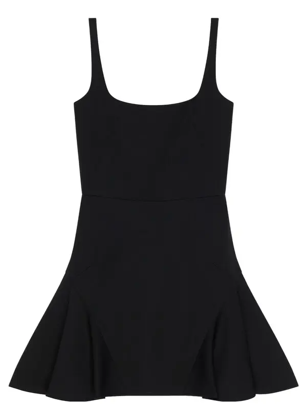 Givenchy Fluted Mini Dress With Square Neckline - Black
