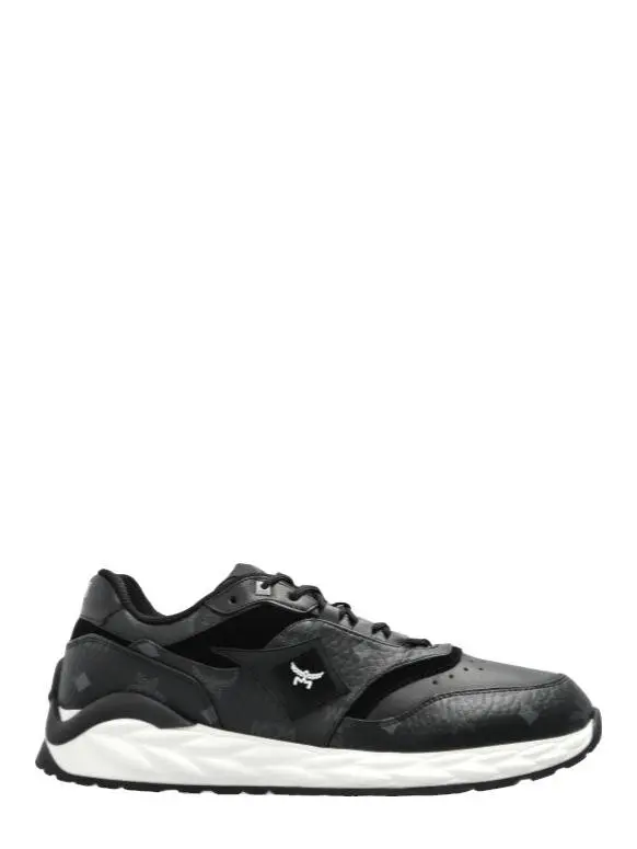 Mcm Round Toe Lace-up Sneakers - Black