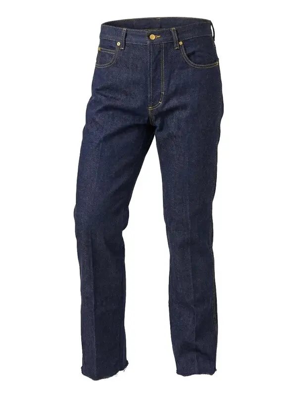 Gucci Logo Patch Straight-leg Jeans - Dark Blue